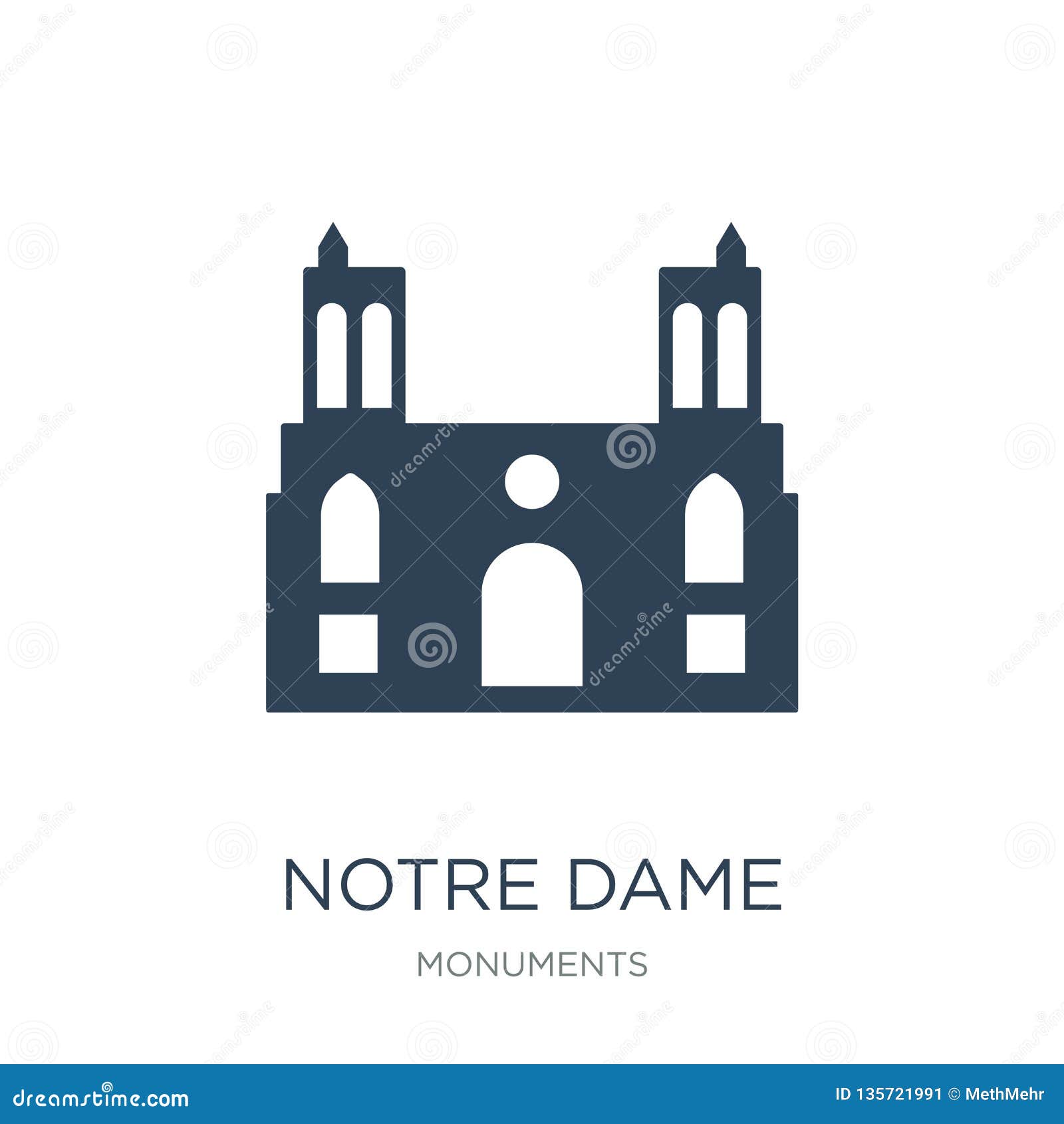 Notre Dame Cathedral Icon in Trendy Design Style. Notre Dame Cathedral ... Notre Dame Cathedral Icon in Trendy Design Style. Notre Dame Cathedral ...