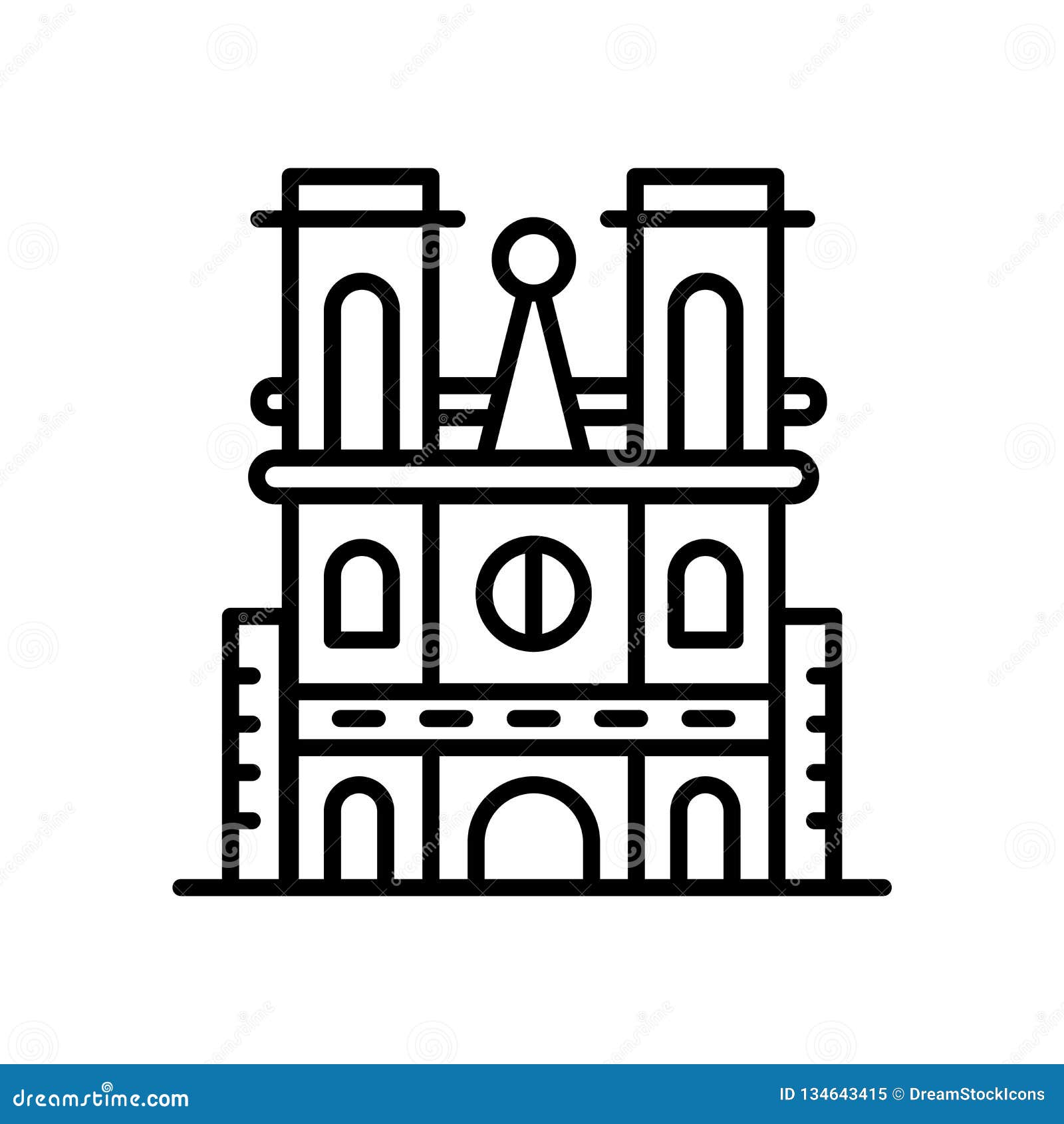 Notre Dame Cathedral Icon Vector Isolated on White Background, Notre ... Notre Dame Cathedral Icon Vector Isolated on White Background, Notre ...