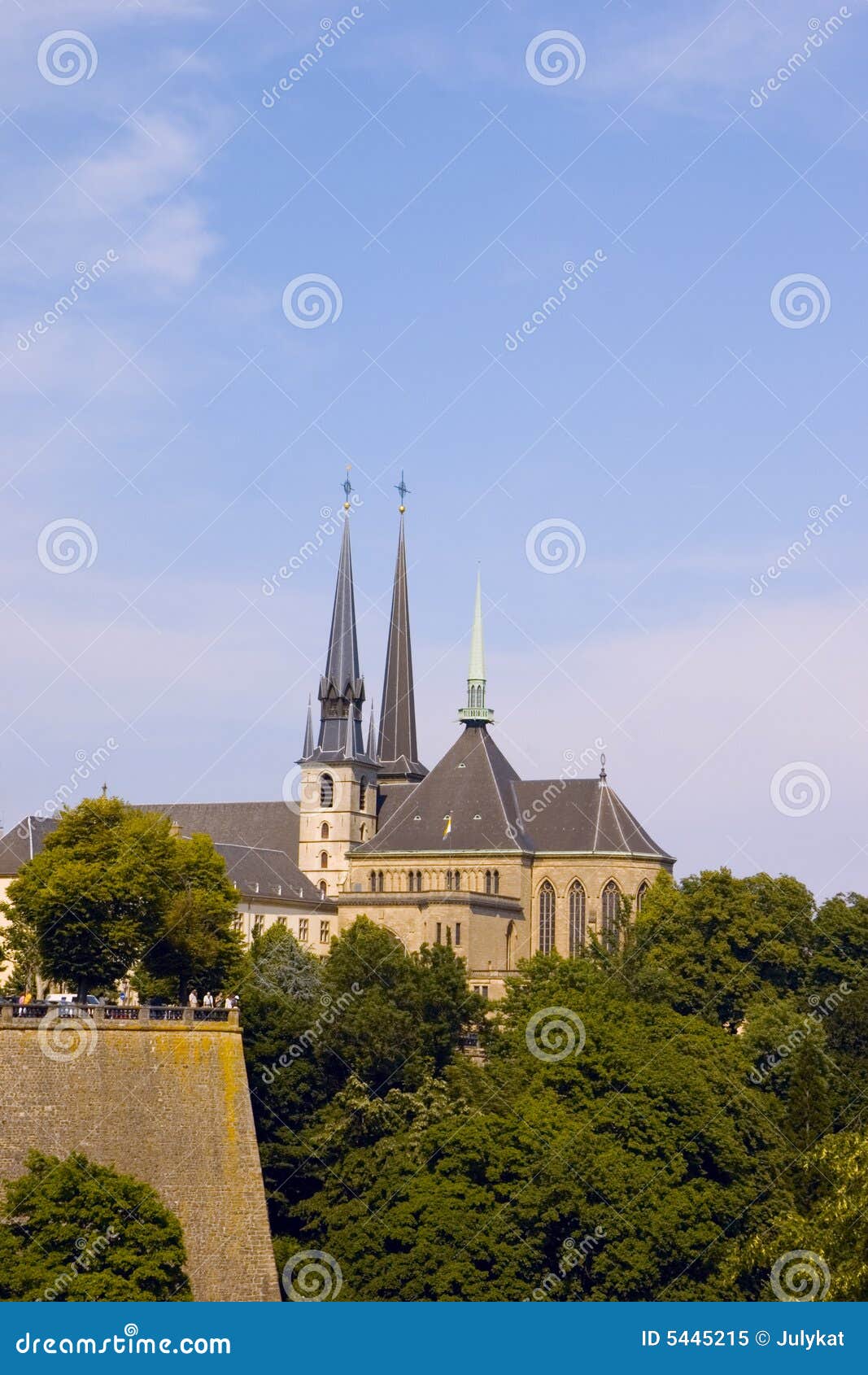 Notre-Dame Cathedral in Luxembourg with Surrounding Stock Image - Image ...