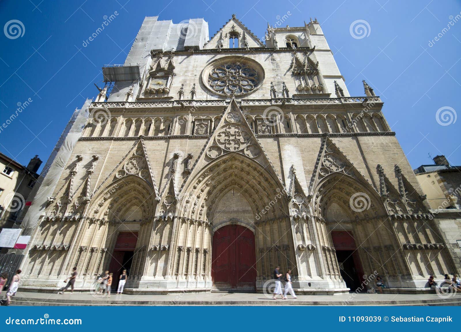 Cathedral Lyon France Painted Stained Glass Stock Photo | CartoonDealer ...