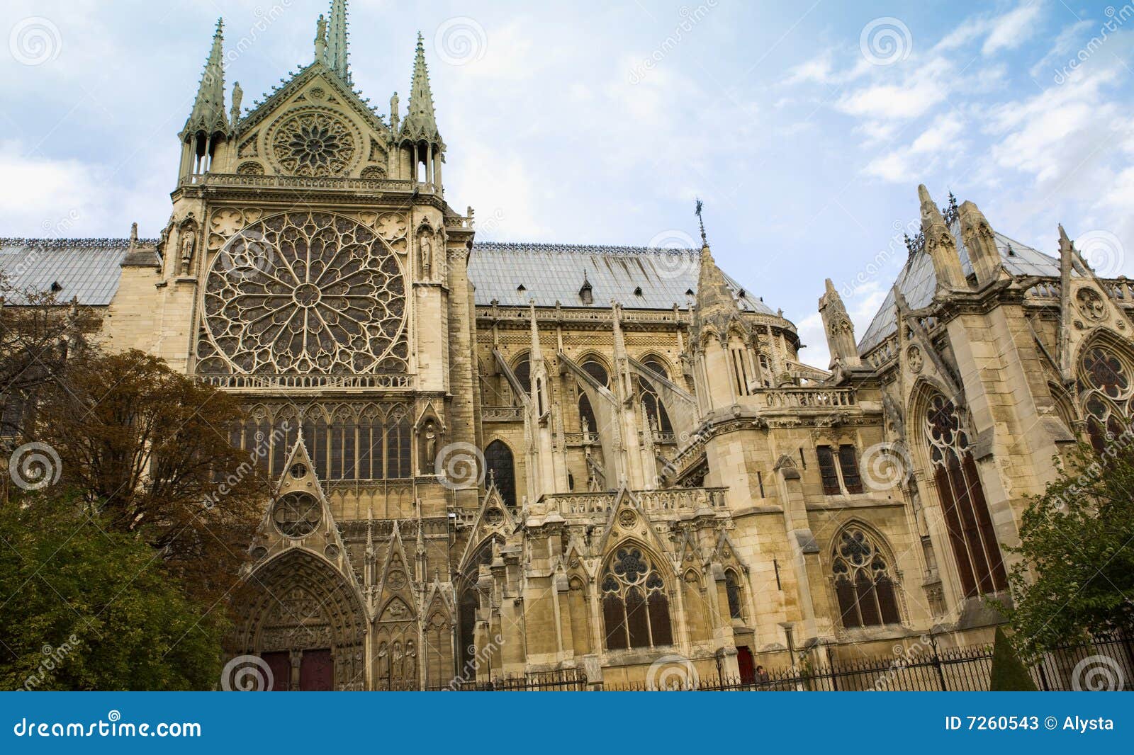 Notre Dame Cathedral Side Exterior Stock Image - Image of catholic ...