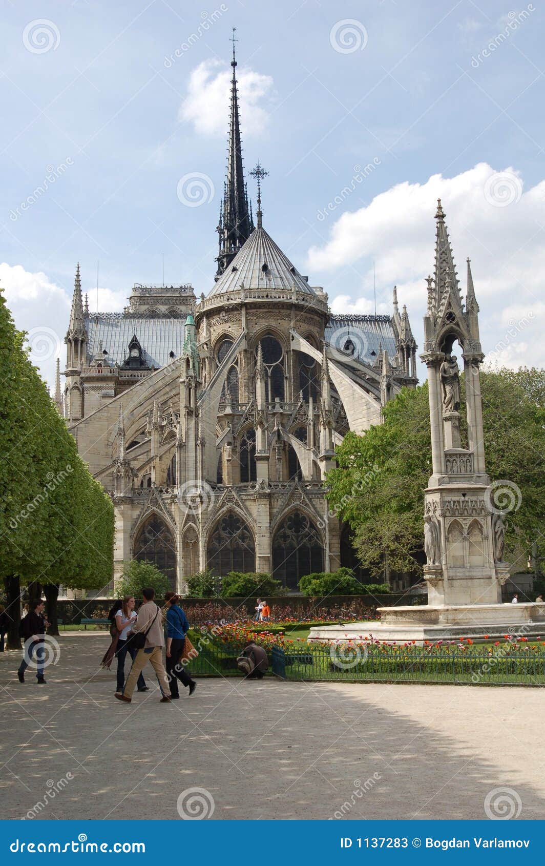 Notre Dame De Paris from the Back Editorial Stock Photo - Image of ...
