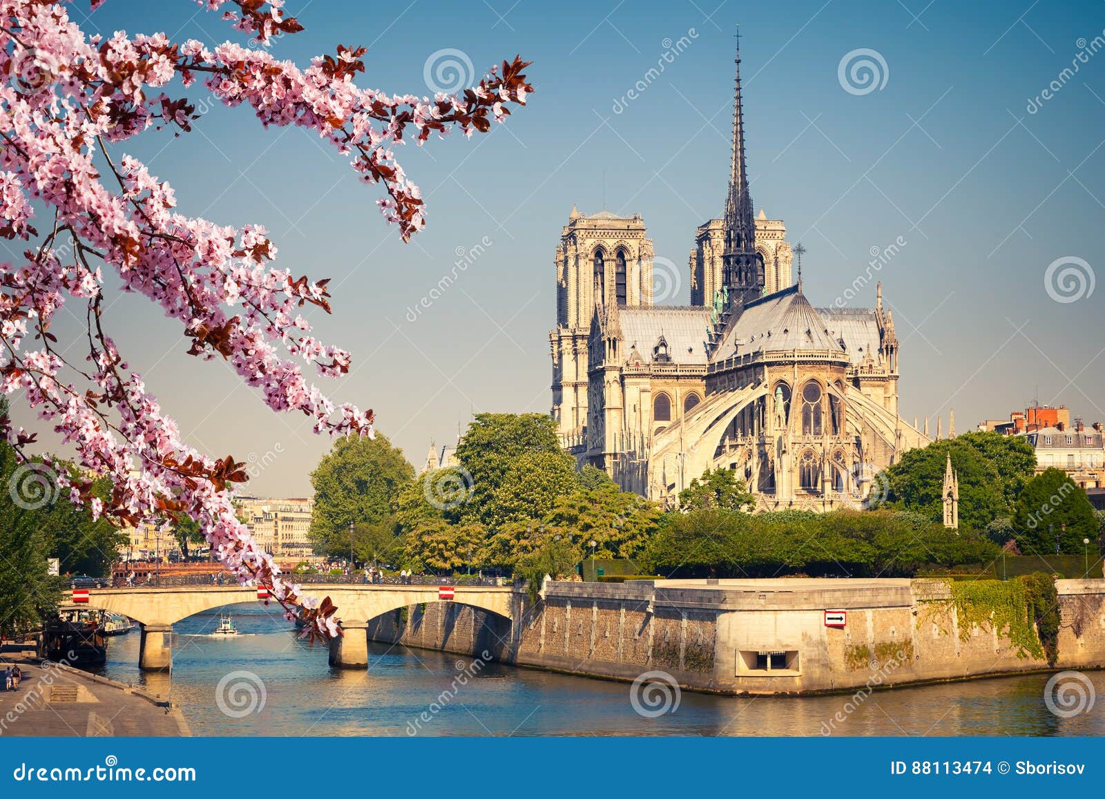 Notre Dame De Paris at Spring Stock Photo - Image of european, gothic ...