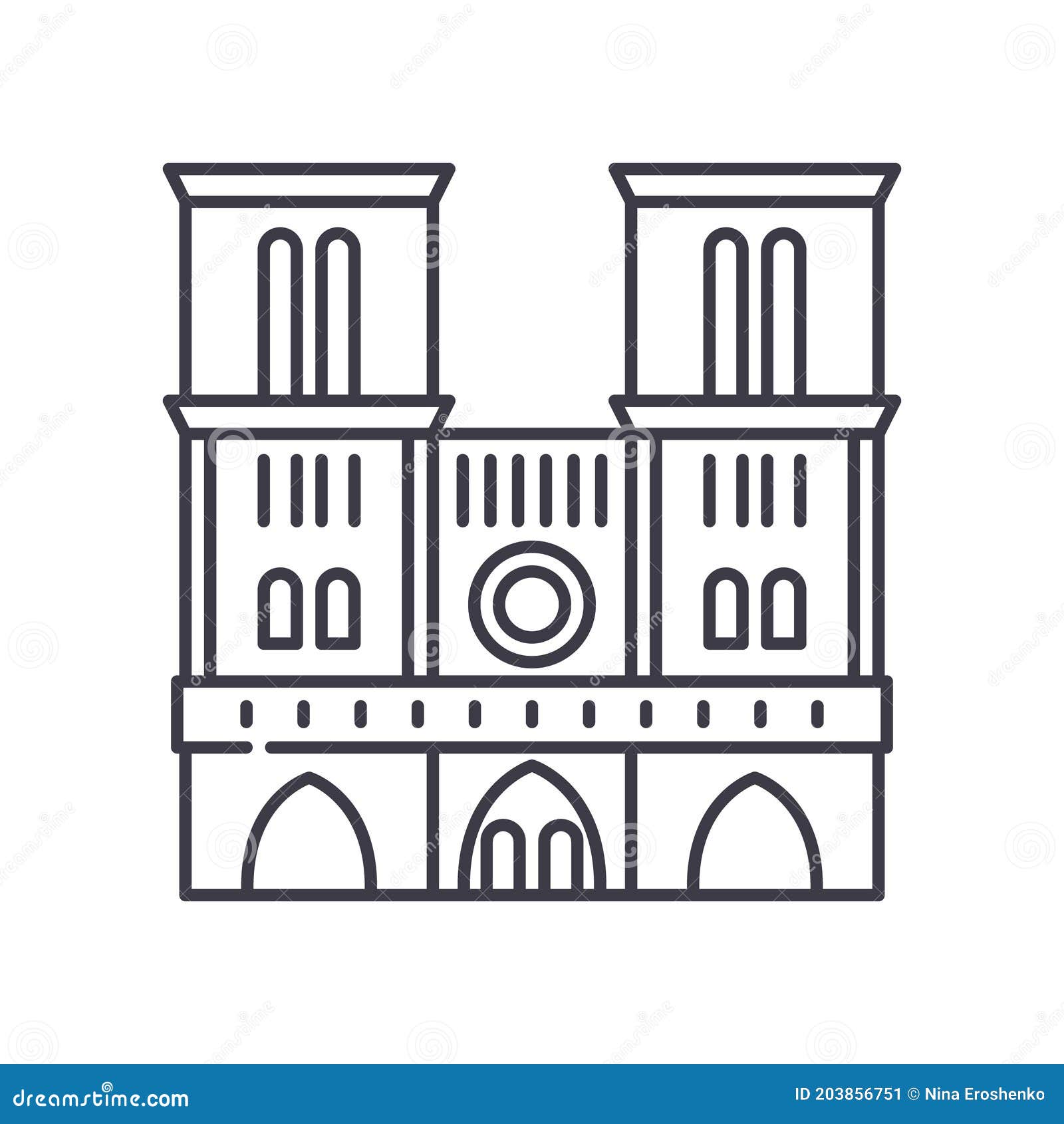 Linear Notre Dame Icon From Buildings Outline Collection. Thin Line ... Linear Notre Dame Icon From Buildings Outline Collection. Thin Line ...