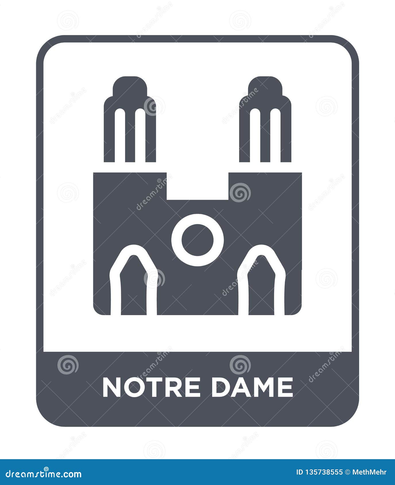 Notre Dame Icon in Trendy Design Style. Notre Dame Icon Isolated on ... Notre Dame Icon in Trendy Design Style. Notre Dame Icon Isolated on ...
