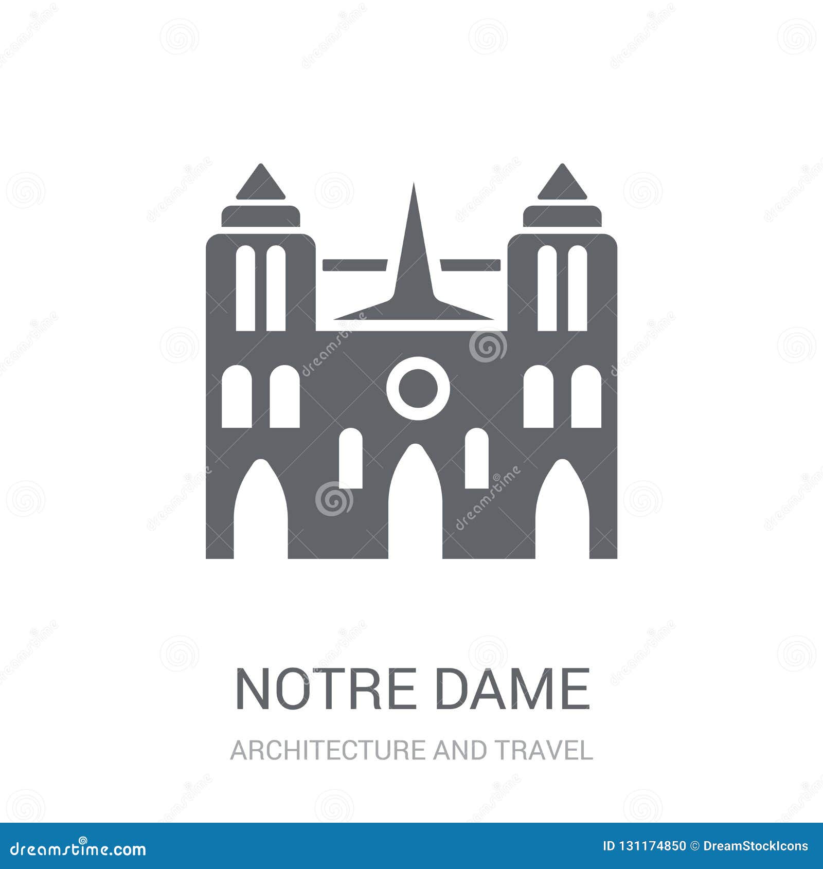 Notre Dame Icon. Trendy Notre Dame Logo Concept on White Background ... Notre Dame Icon. Trendy Notre Dame Logo Concept on White Background ...