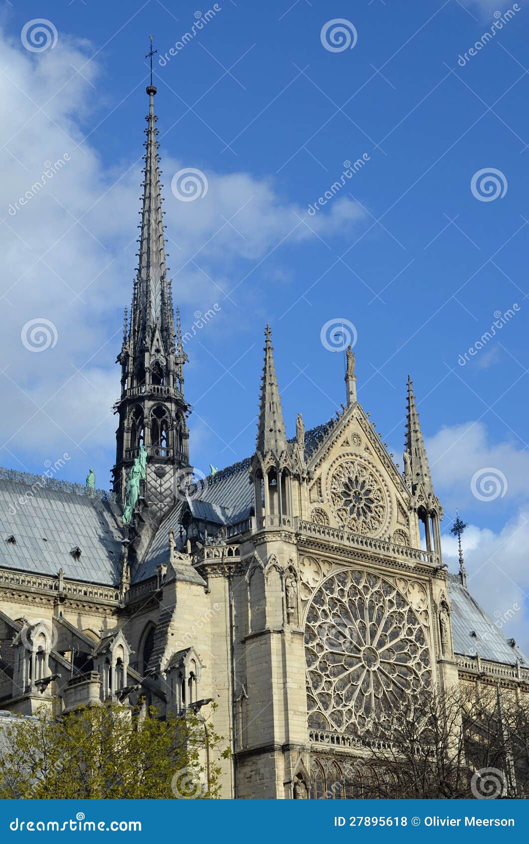 Notre Dame, Side View, Paris Stock Photo - Image of perspective, notre ...