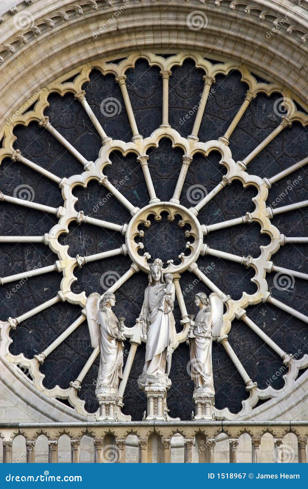 Notre Dame window stock image. Image of glass, stained - 1518967