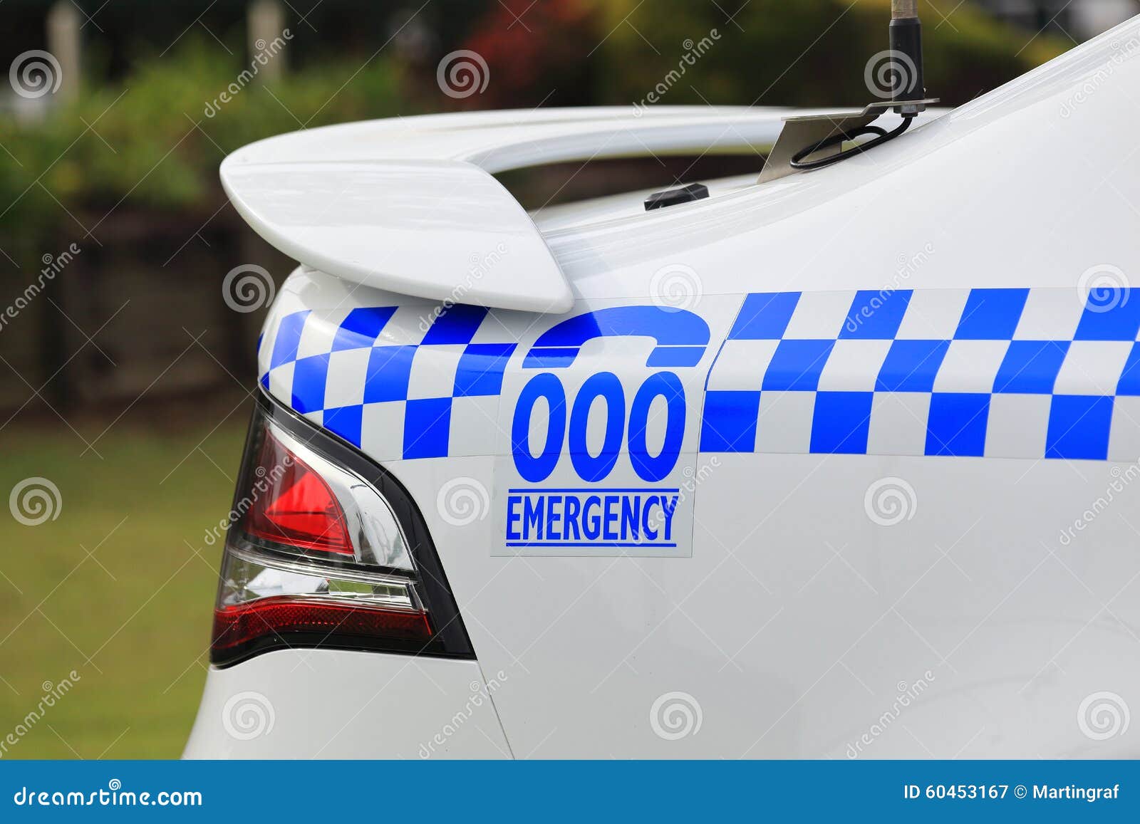 Notrufnummer, Die Auf Polizeiwagen Beschriftet Stockbild - Bild von ...