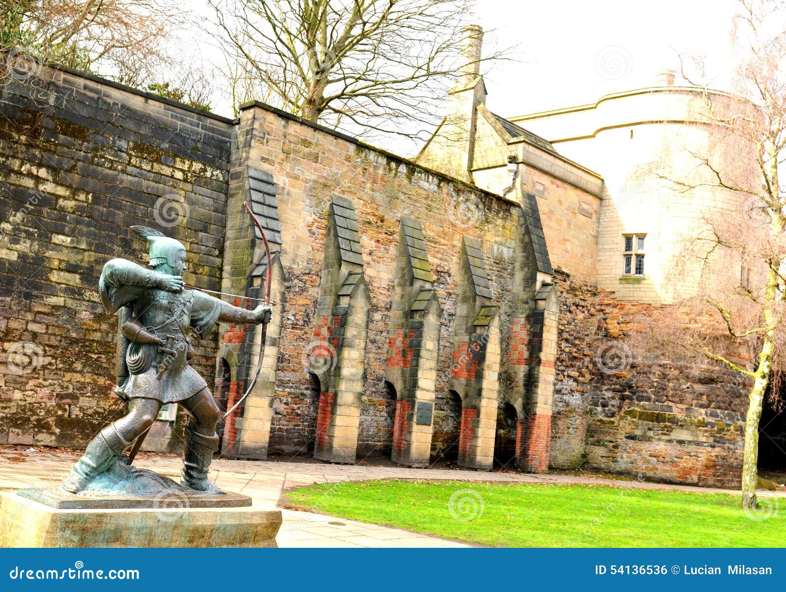 Nottingham Castle stock photo. Image of sculpture, famous - 54136536