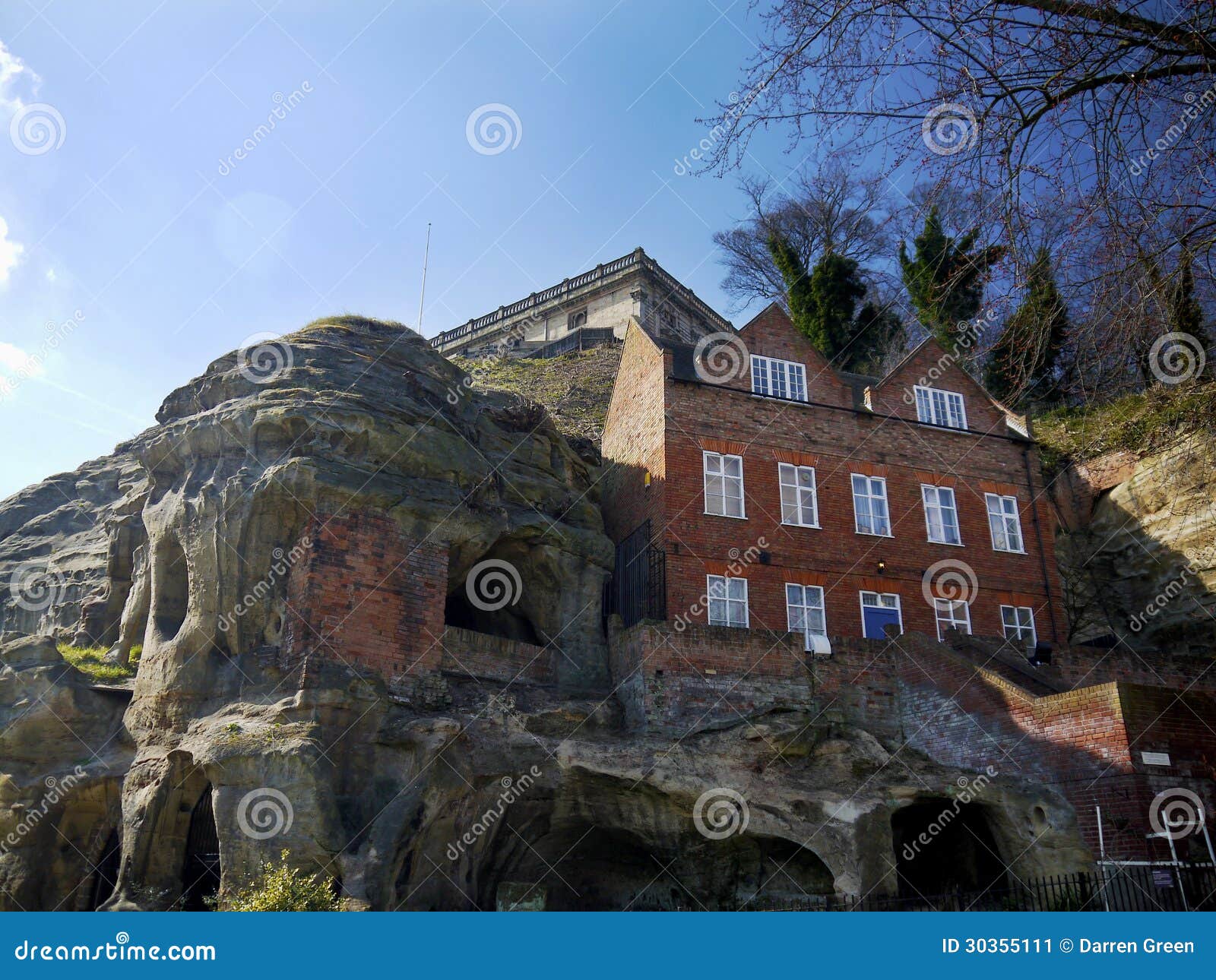 Nottingham Castle and Sandstone Caves Stock Image - Image of sandstone ...