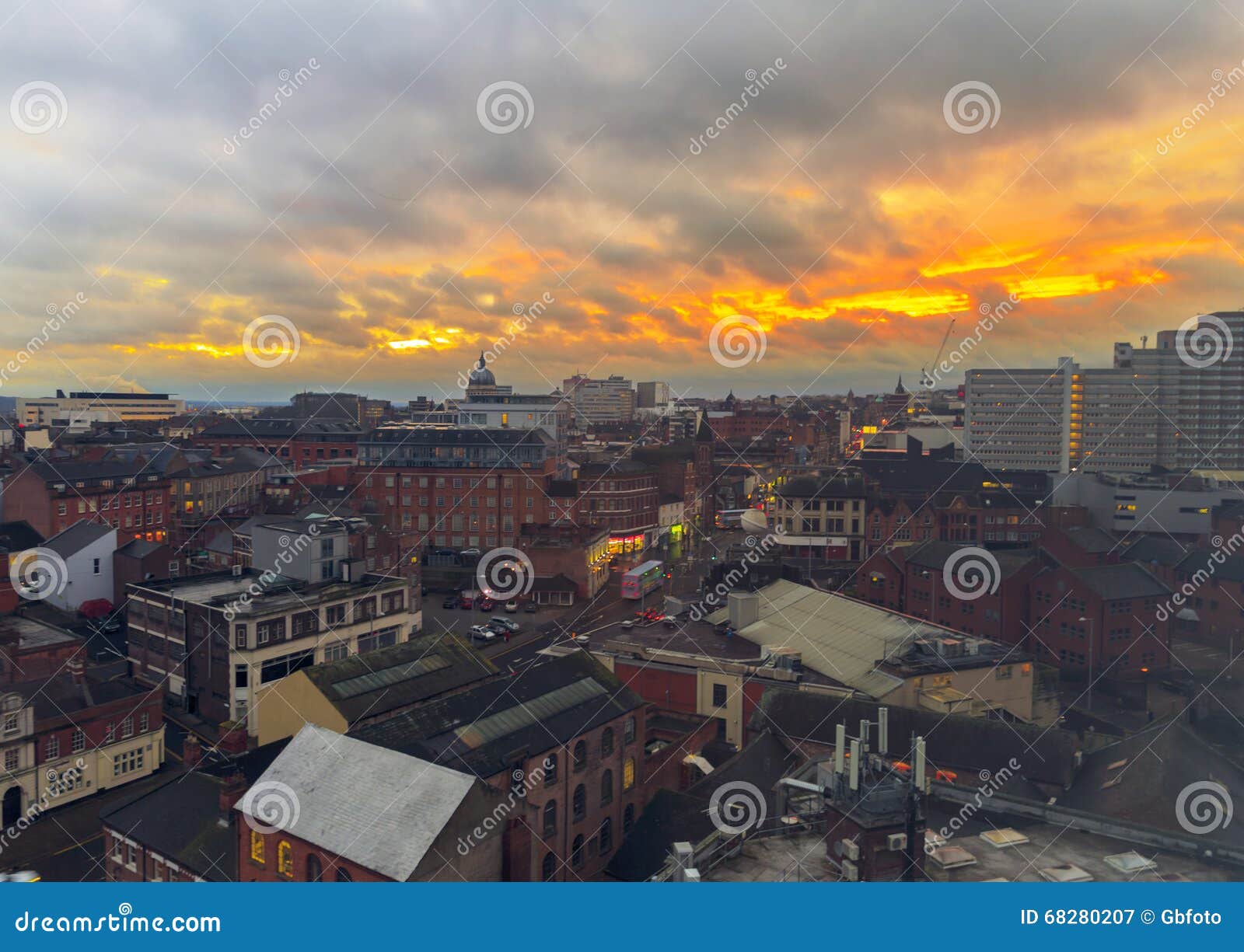 Nottingham City Centre Architecture At Sunset. Royalty-Free Stock ...