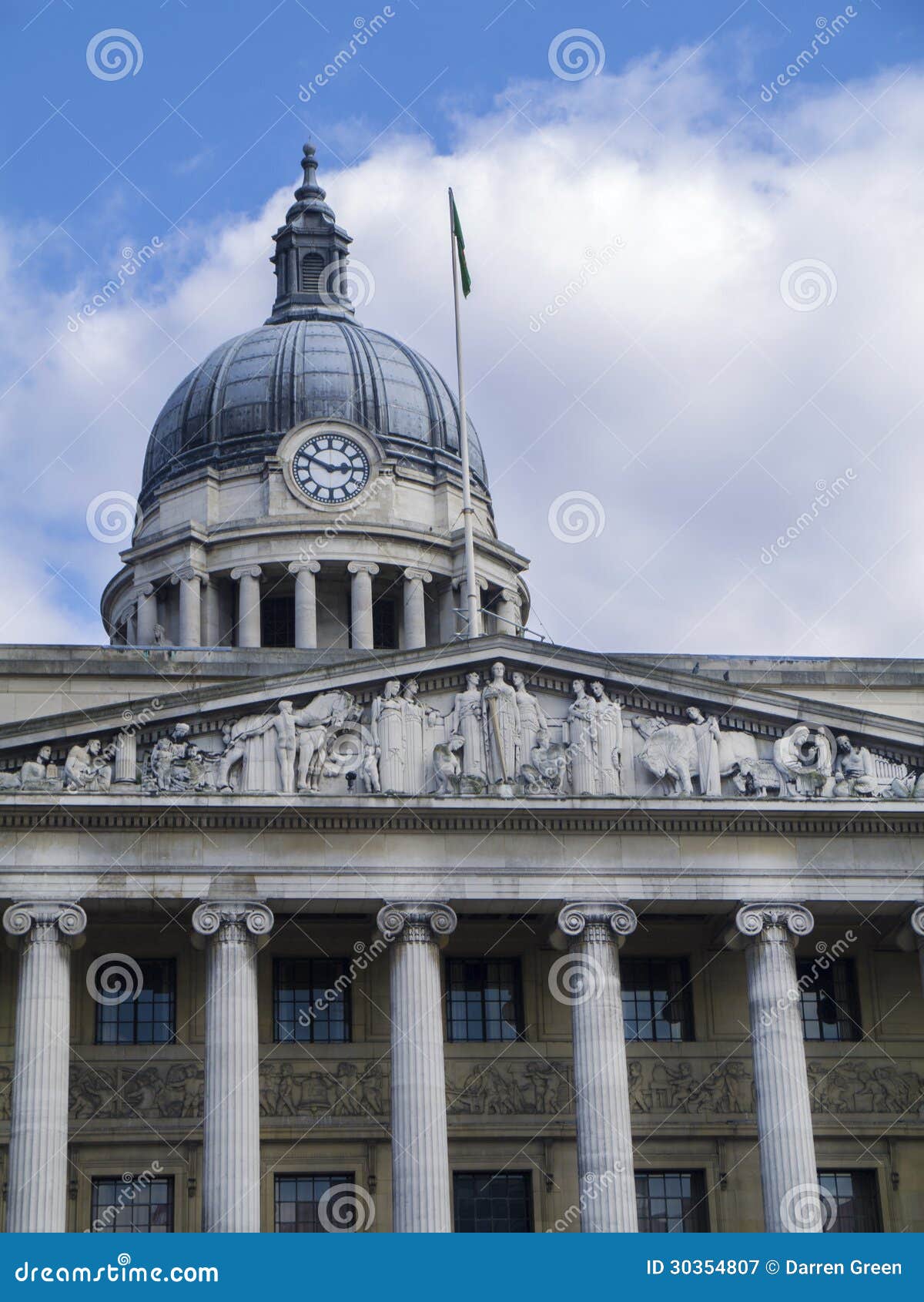 Nottingham Town Hall stock image. Image of clock, building - 30354807