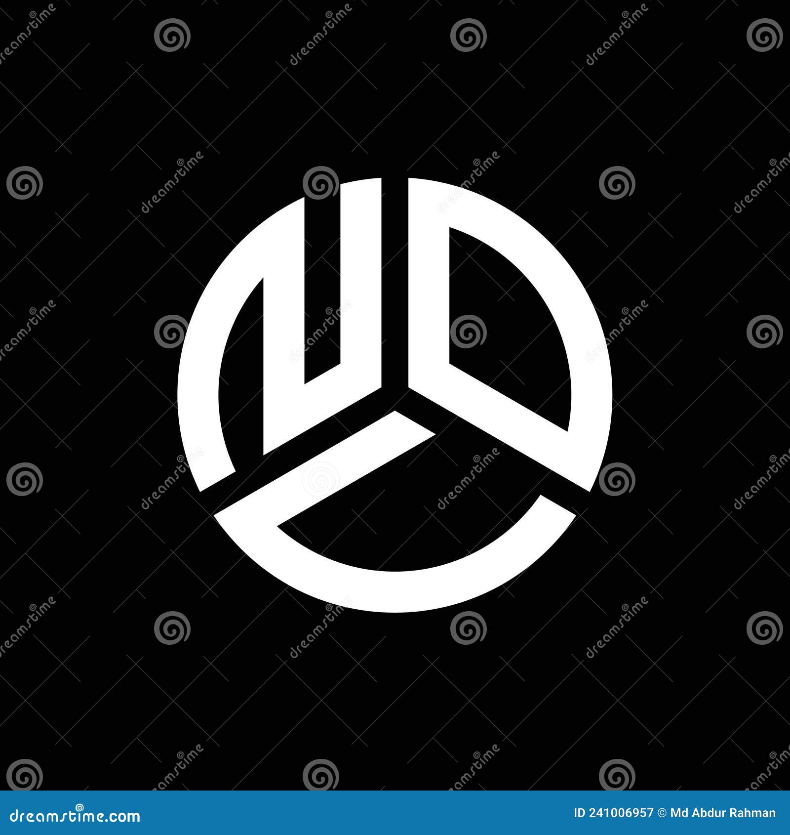 NOU Letter Logo Design On Black Background. NOU Creative Initials ...