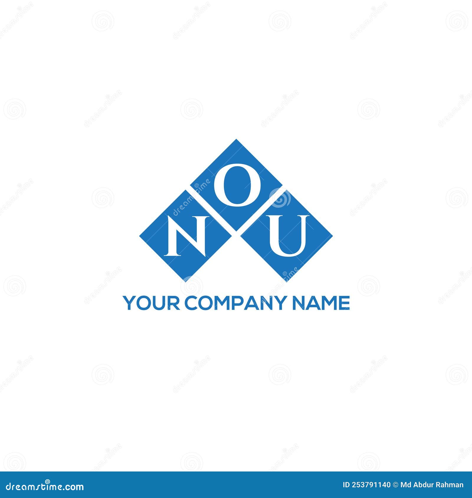 NOU Letter Logo Design on WHITE Background. NOU Creative Initials ...