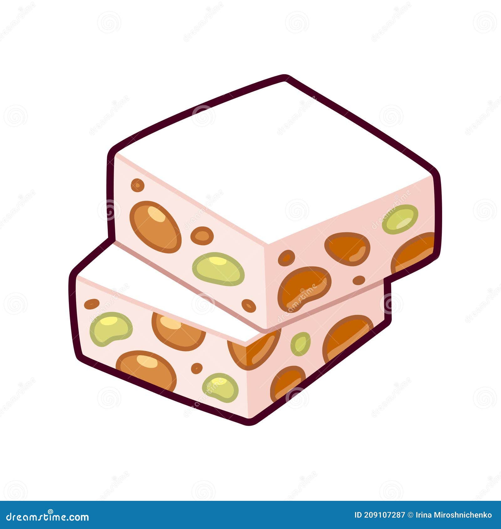Turron Nougat Cartoon Illustration | CartoonDealer.com #237193088