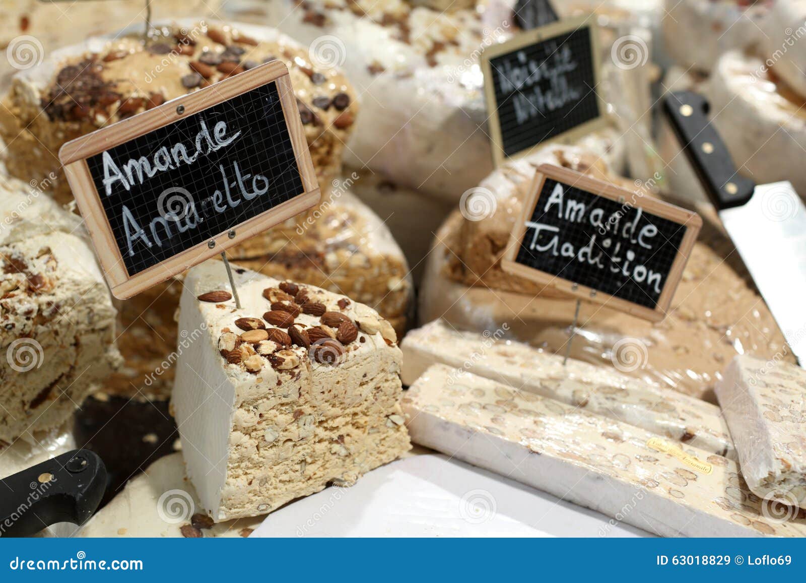 Nougat français image stock. Image du amande, confiserie - 63018829