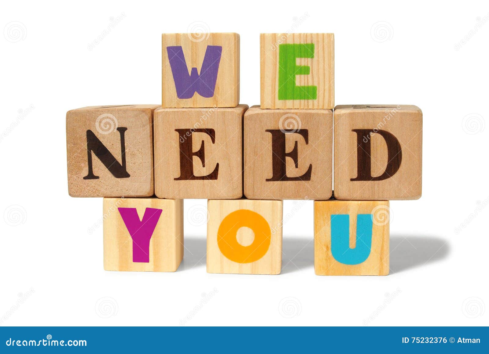 Nous avons besoin de vous photo stock. Image du publicité - 75232376