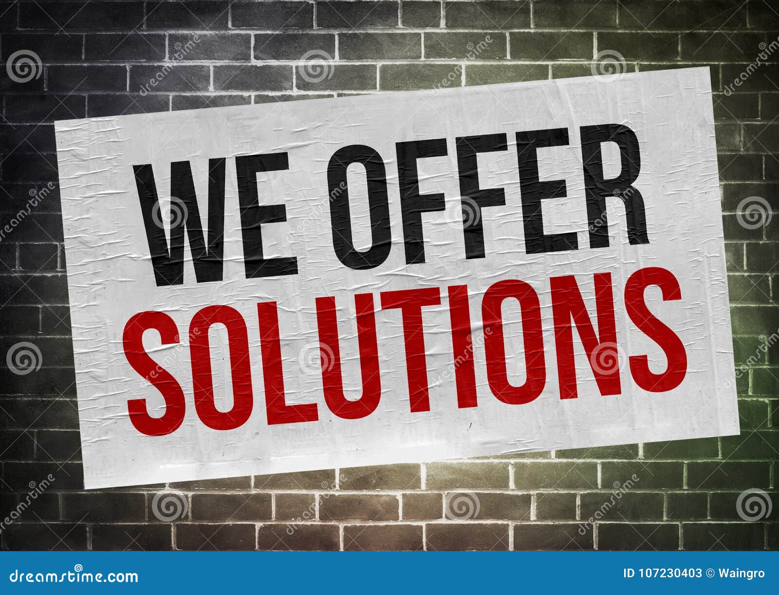 Nous offrons des solutions illustration stock. Illustration du concept ...