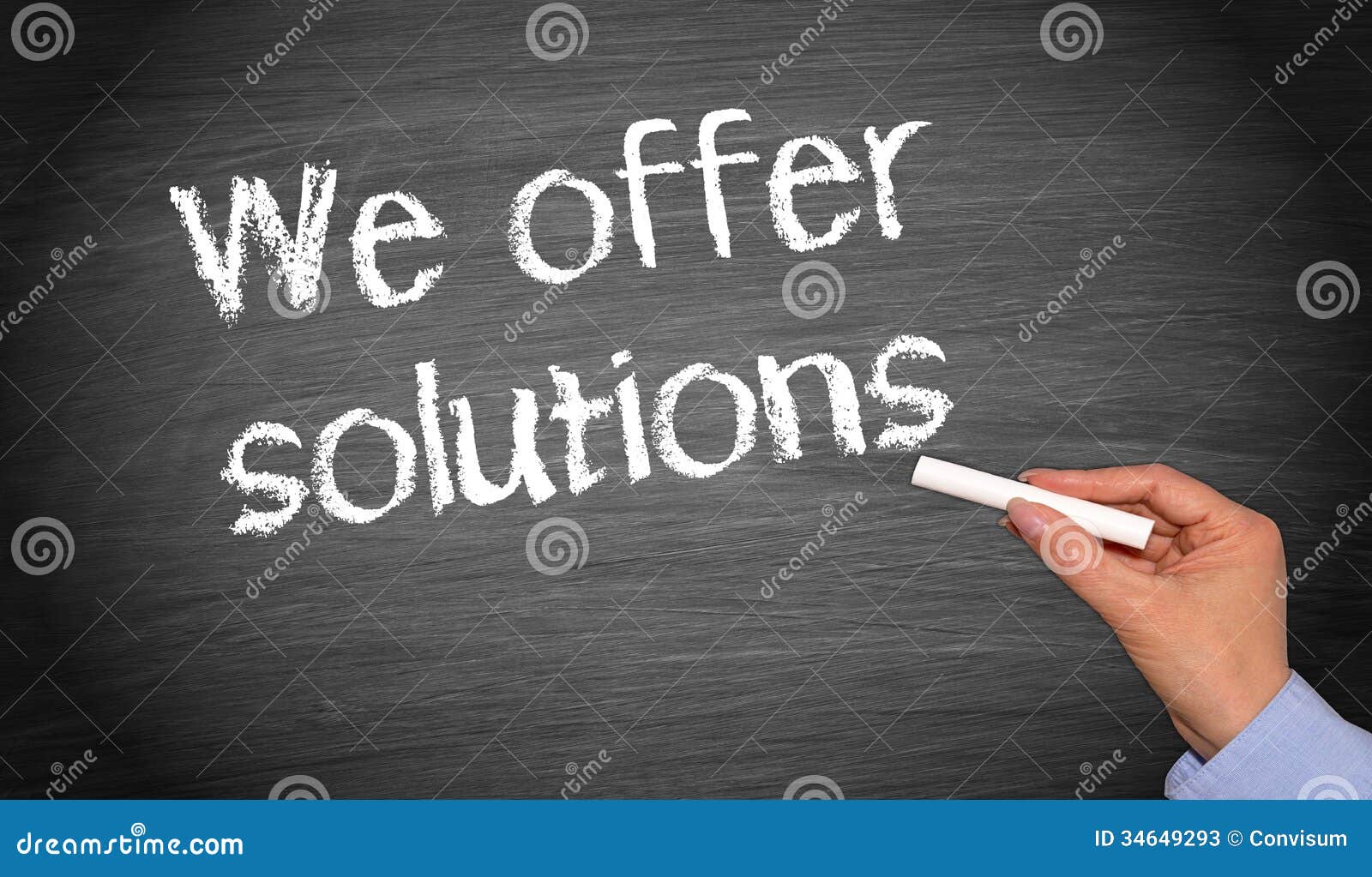 Nous offrons des solutions image stock. Image du résout - 34649293