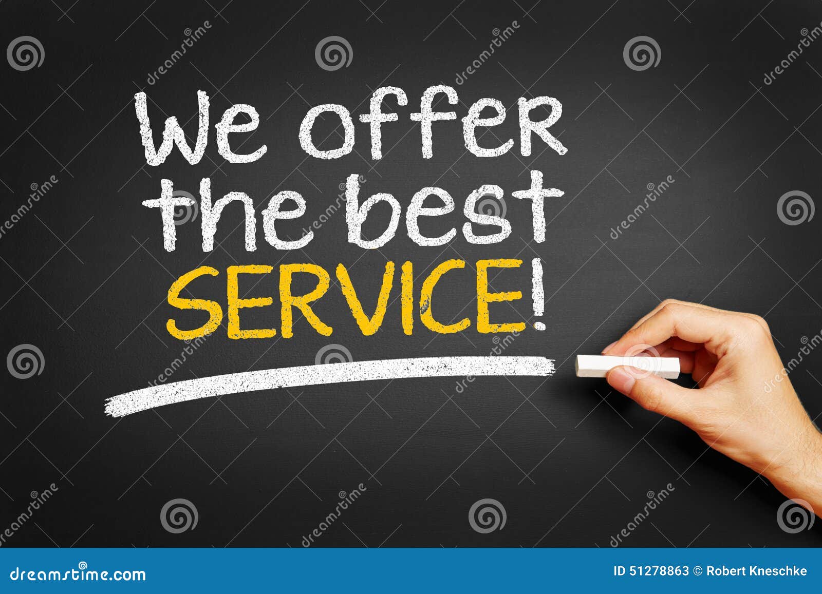 Nous Offrons Le Meilleur Service ! Image stock - Image du main ...