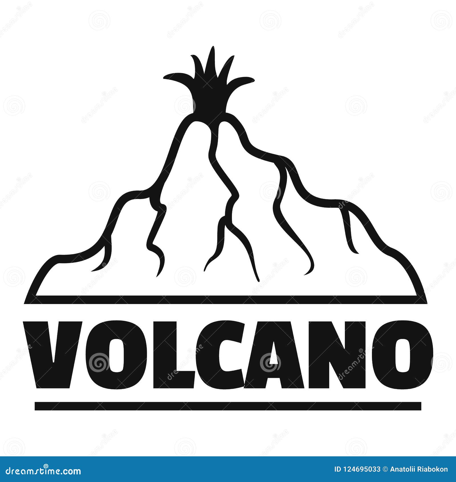 Nouveau Logo De Volcan, Style Simple Illustration Stock - Illustration ...