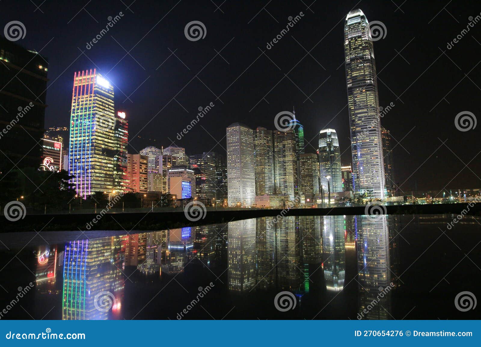 The Hong Kong Skyscraper Tower of Tall in Night 25 Nov 2013 Editorial ...