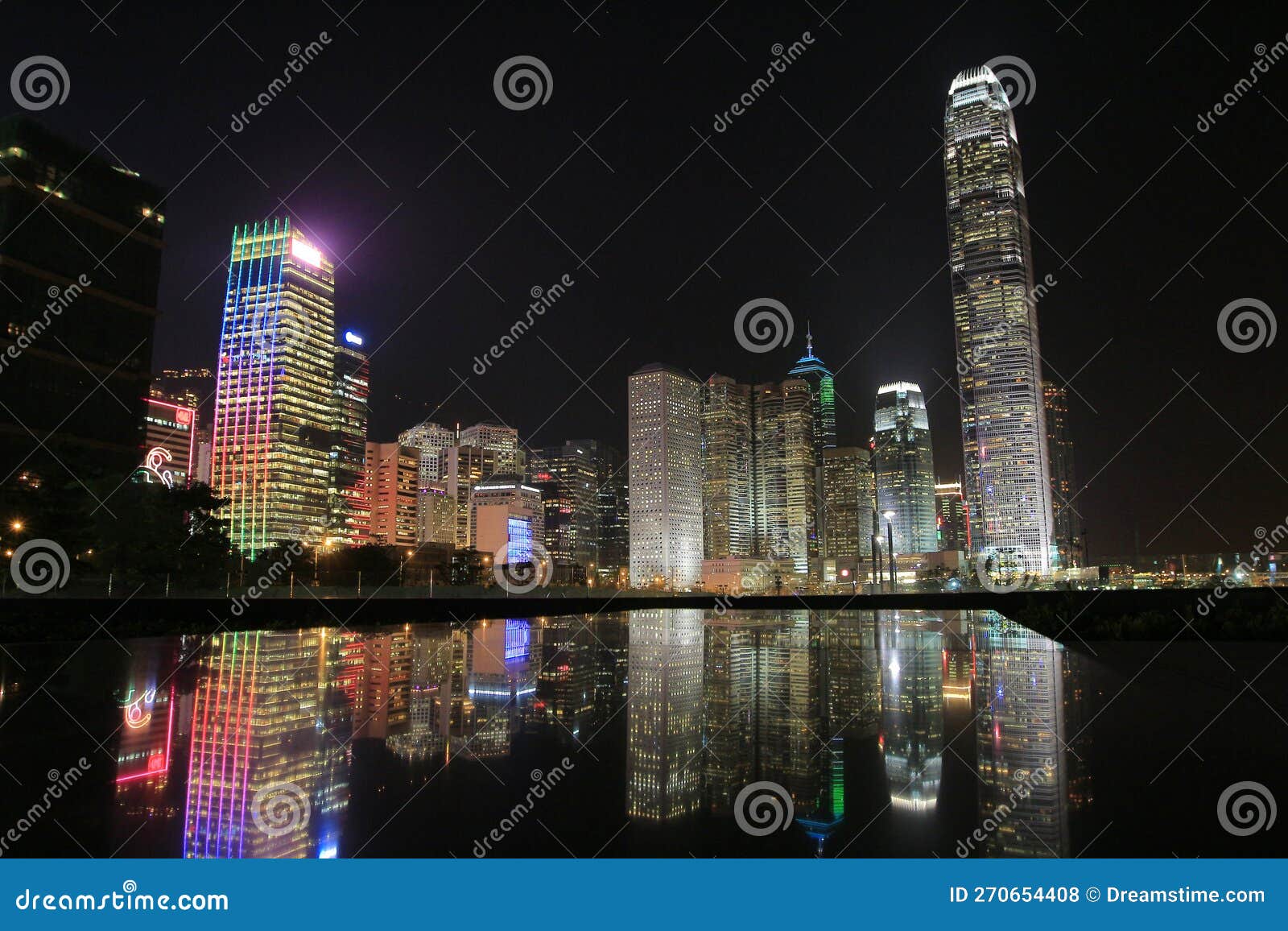 The Hong Kong Skyscraper Tower of Tall in Night 25 Nov 2013 Editorial ...