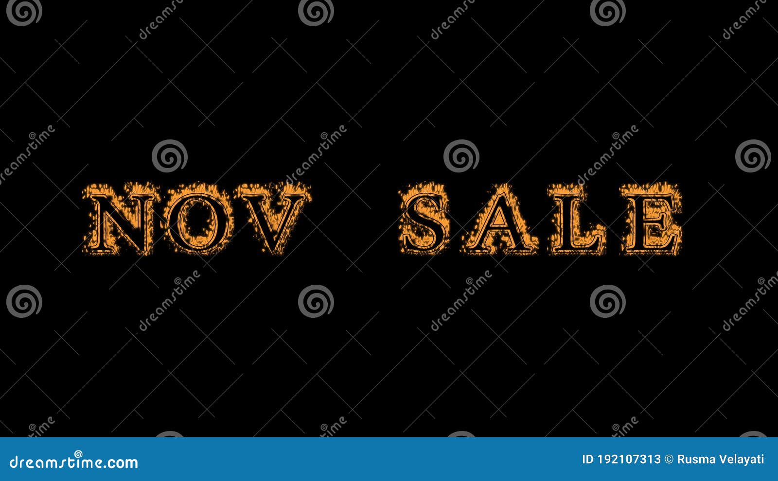Nov Sale Fire Text Effect Black Background Stock Illustration ...