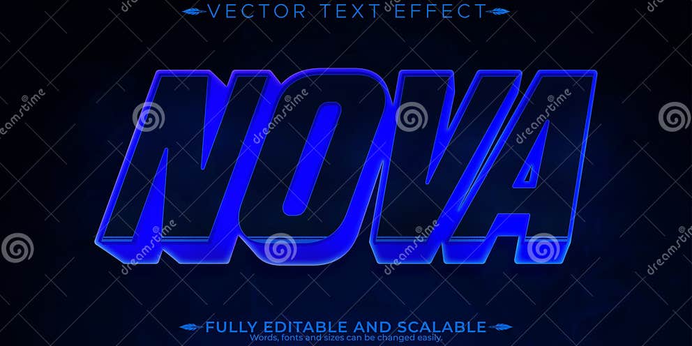 Nova Editable Text Effect, Editable Space and Galaxy Text Style Stock Vector - Illustration of ...