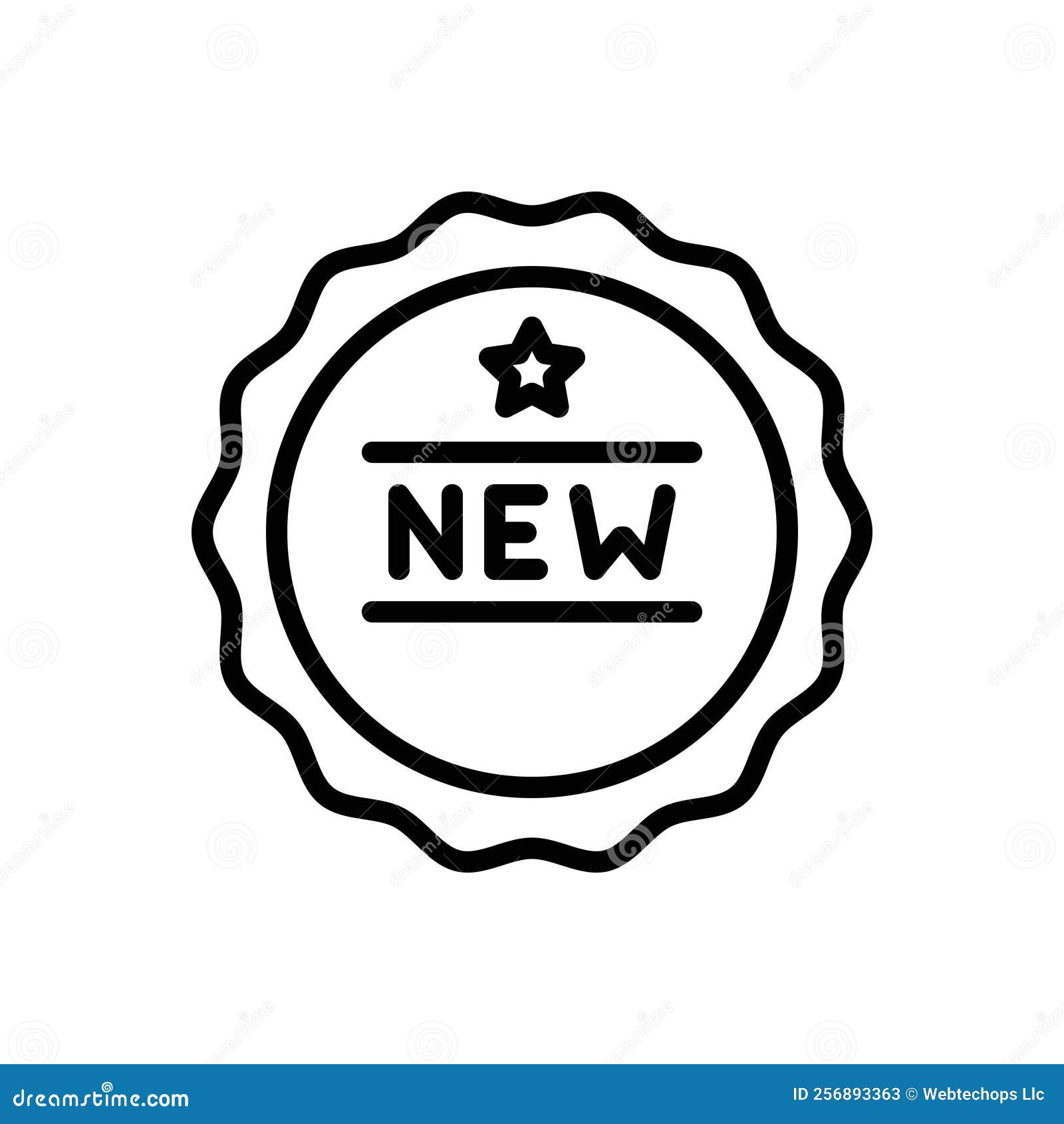 Black Line Icon for Nova, New and Star Stock Vector - Illustration of ...