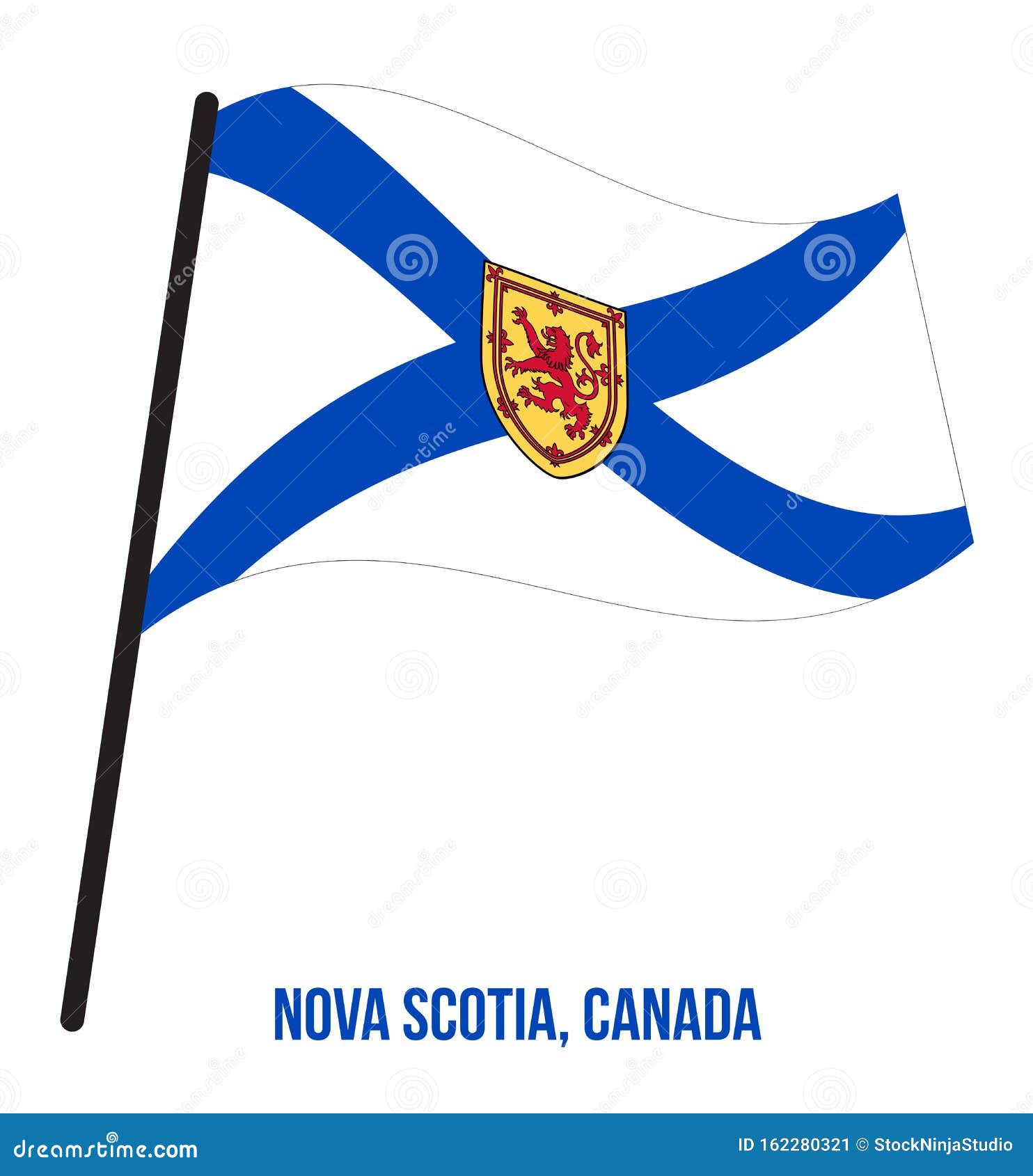 Nova Scotia Flag Waving Vector Illustration on White Background ...