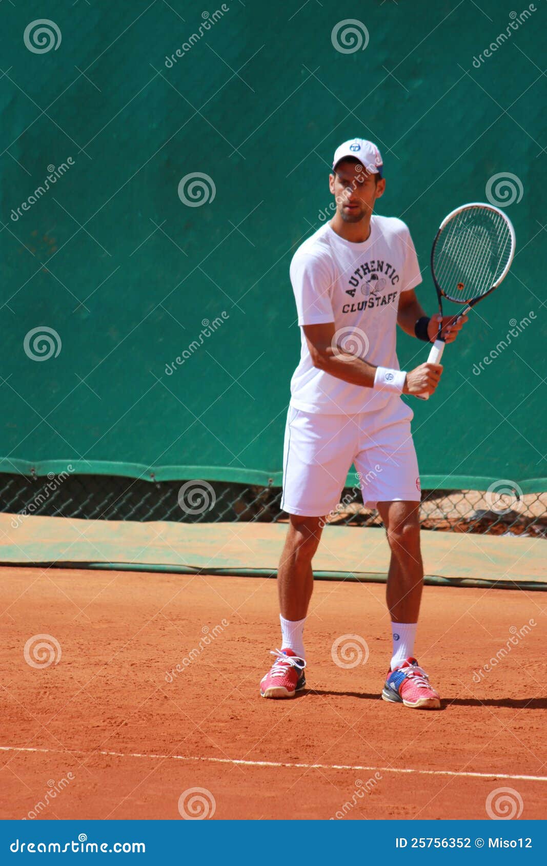 Novak Nole Djokovic Training His Backhand Editorial Photography - Image ...