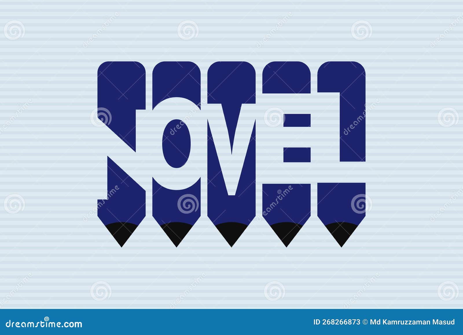 Novel Text with Pen Symbol Creative Ideas Design, Vector Illustration ...
