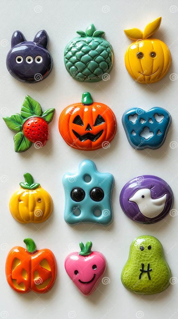 Novelty Buttons and Decorative Items for Fun School Projects Stock ...