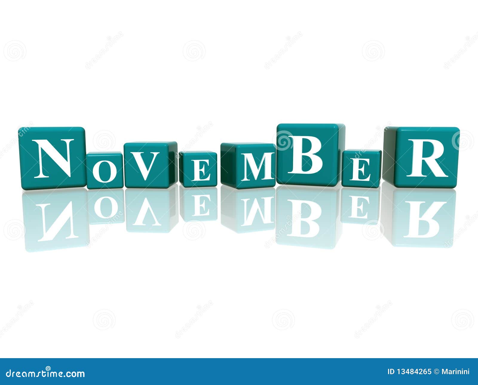 November in 3d cubes stock illustration. Illustration of blue - 13484265