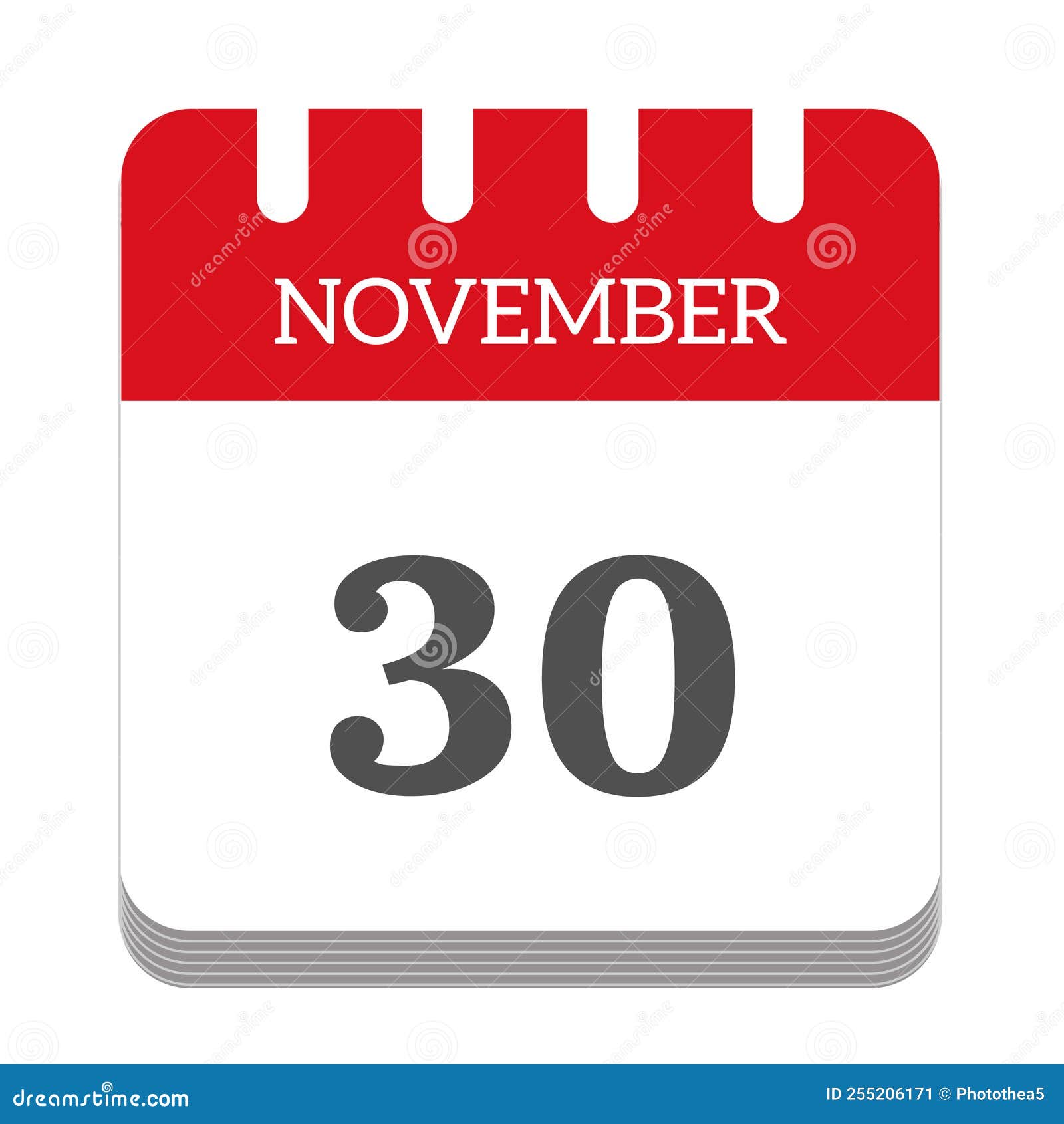 November 30 Calendar Flat Icon Stock Illustration - Illustration of ...