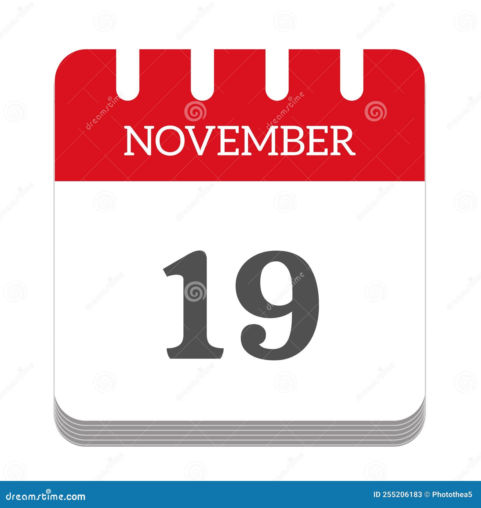 November 19 Calendar Flat Icon Stock Illustration - Illustration of ...