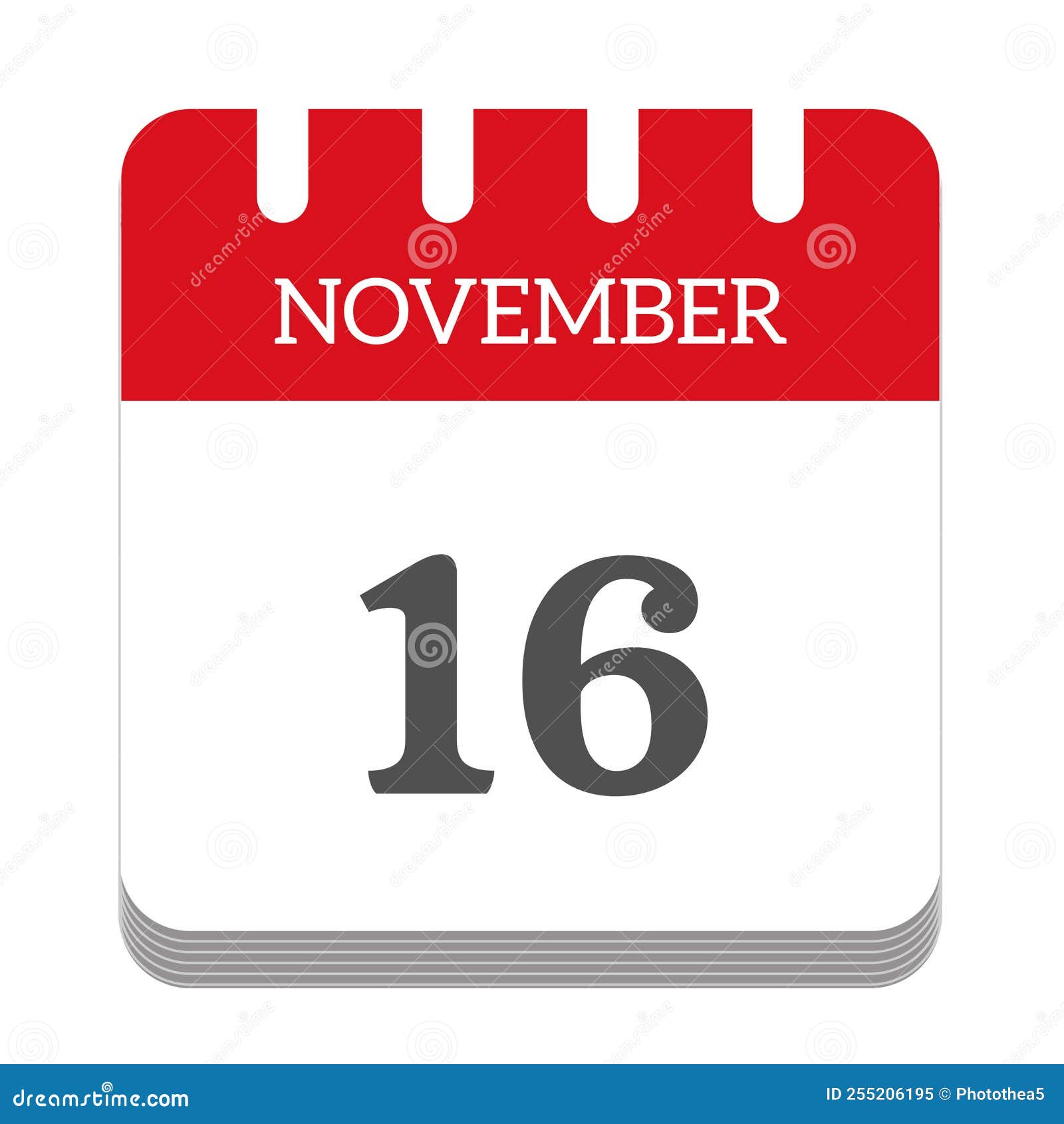 November 16 Calendar Flat Icon Stock Illustration - Illustration of ...