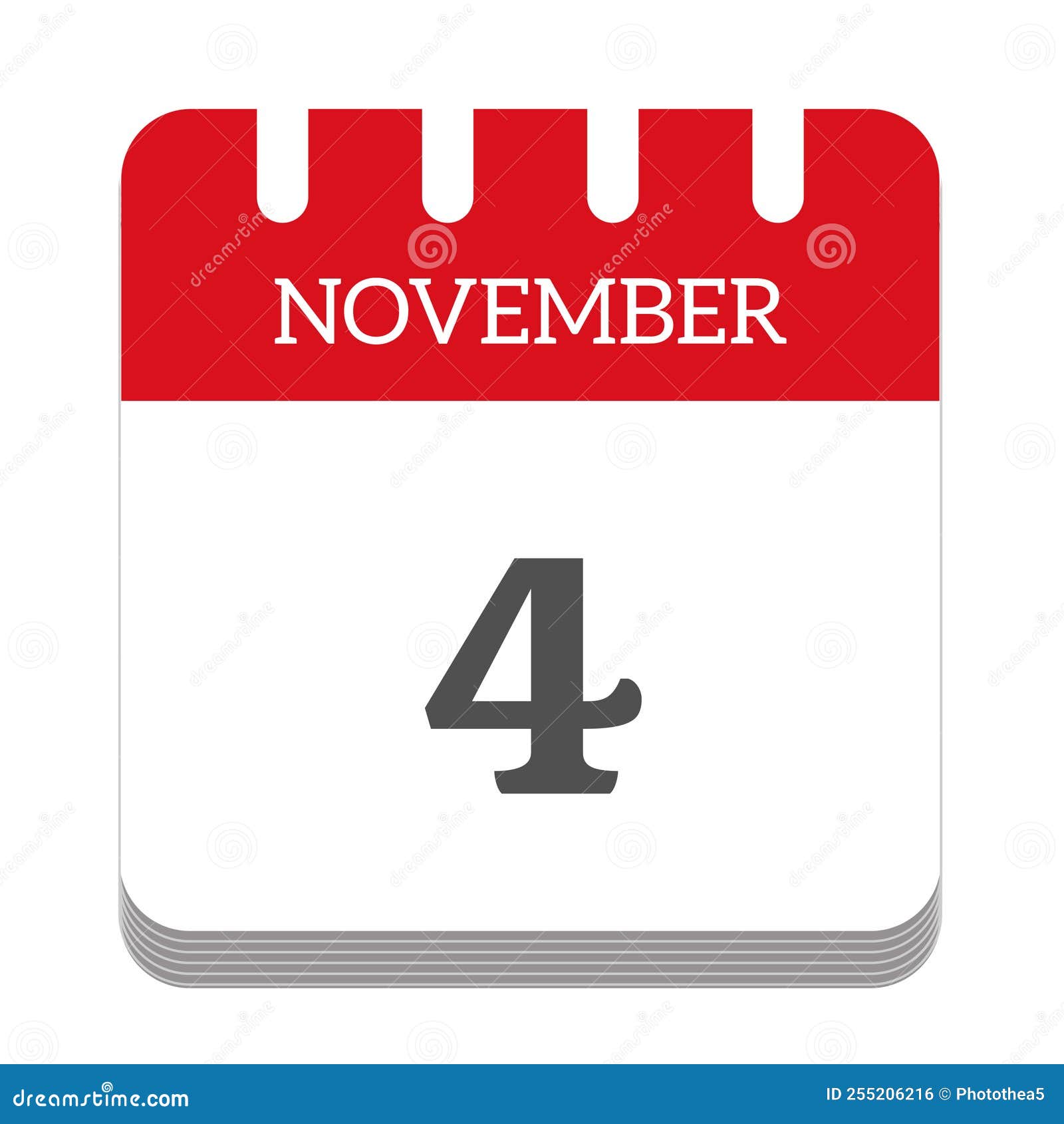November 4 Calendar Flat Icon Stock Illustration - Illustration of ...