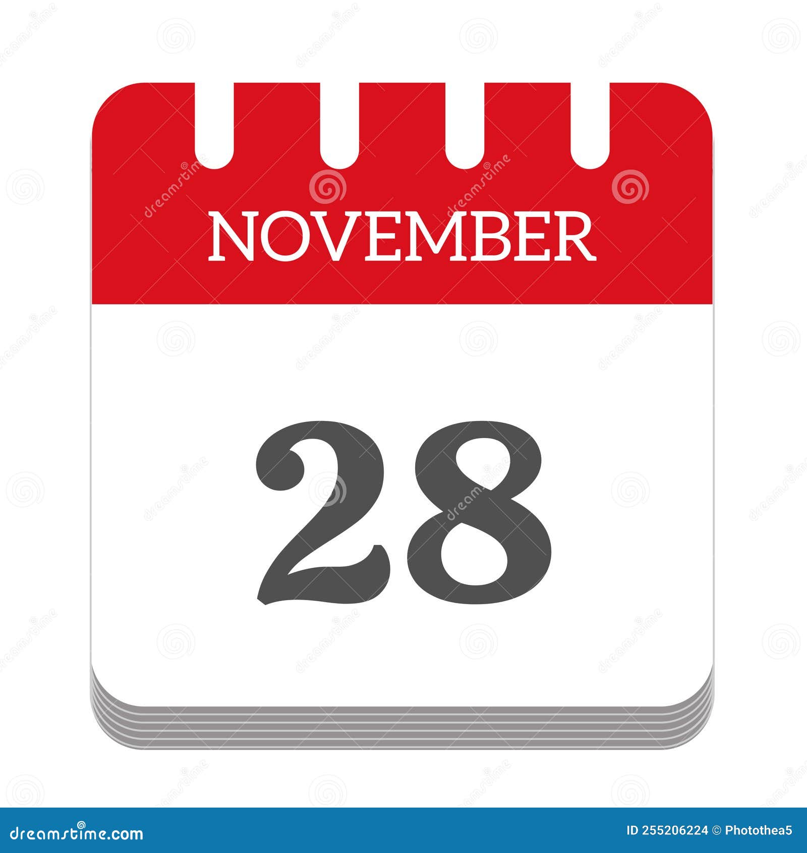 November 28 Calendar Flat Icon Stock Illustration - Illustration of ...