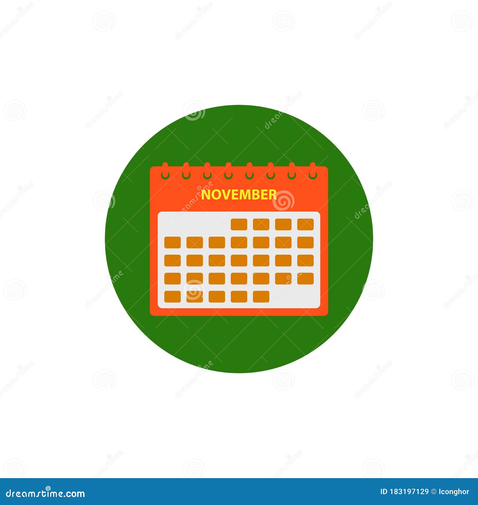 November Calendar Icon. stock vector. Illustration of month - 183197129