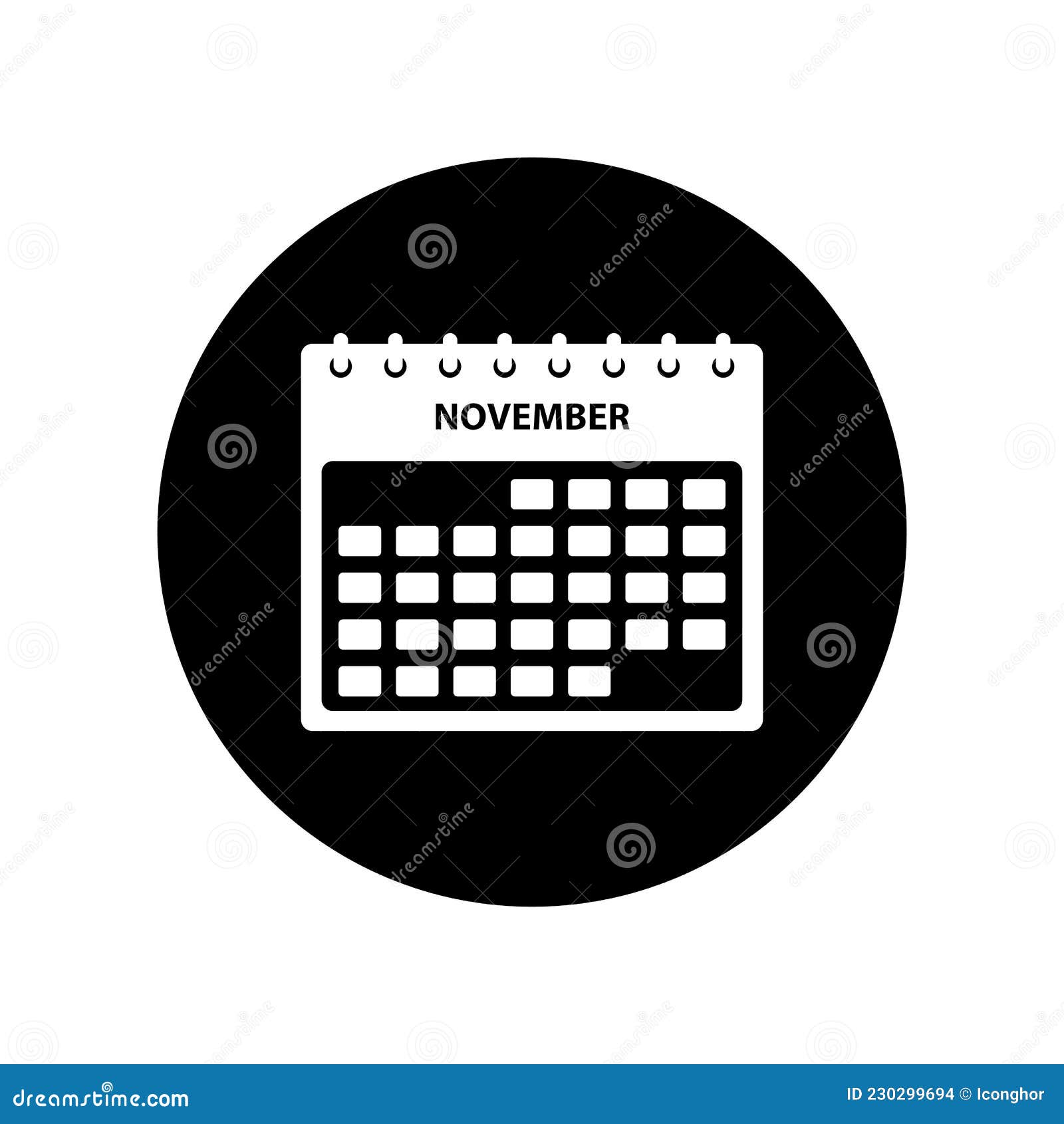 November Calendar Icon. stock vector. Illustration of november - 230299694