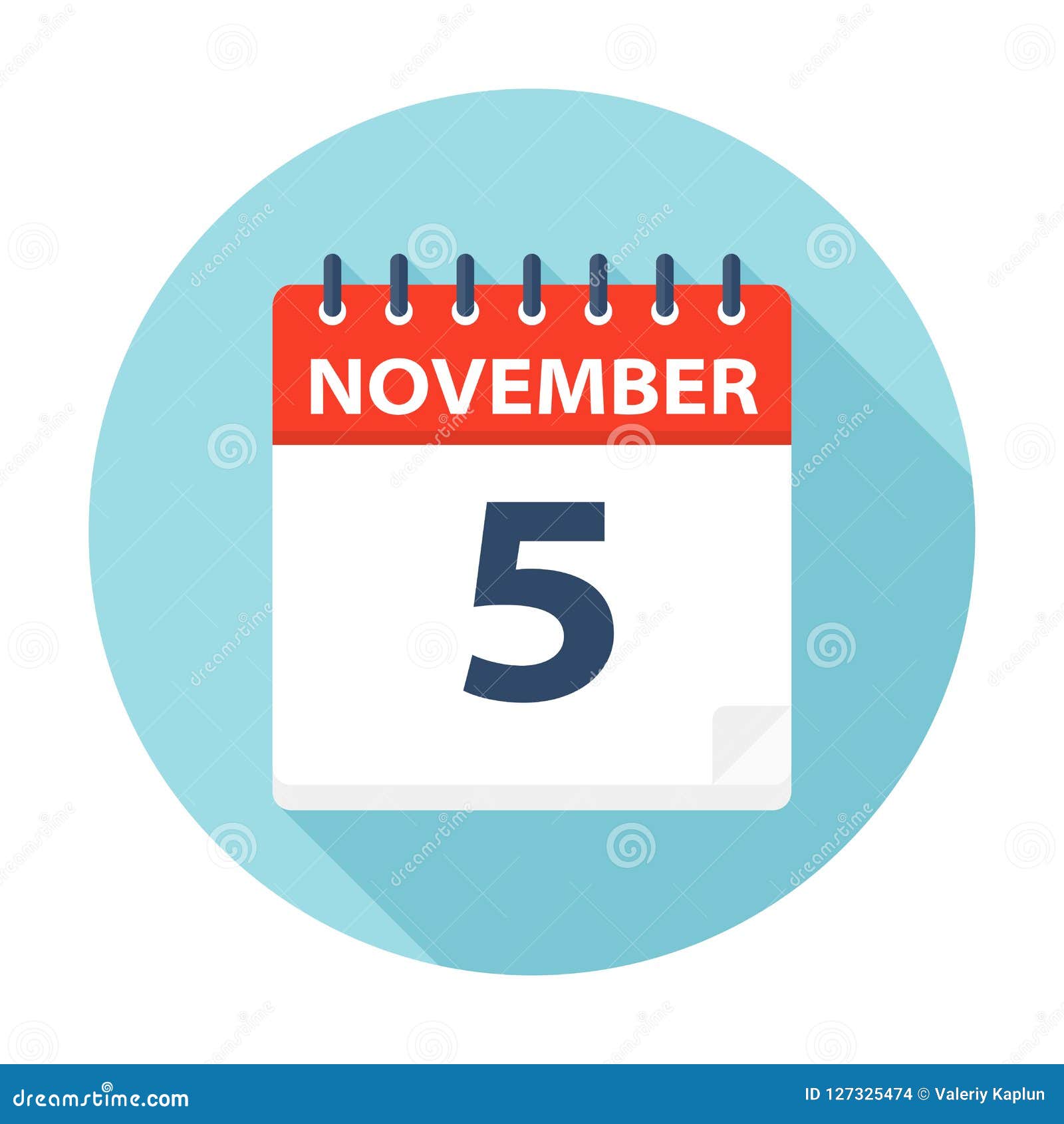 November 5 - Calendar Icon stock illustration. Illustration of leaf ...
