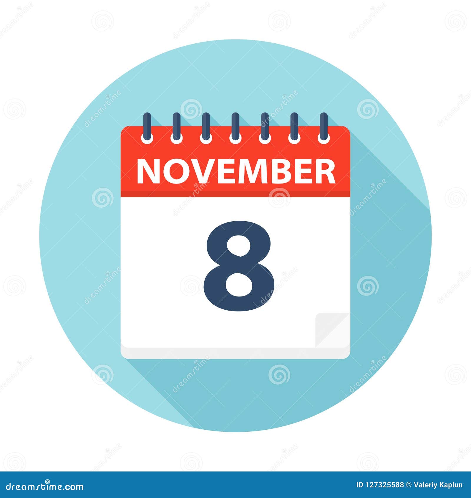 November 8 - Calendar Icon stock illustration. Illustration of ...