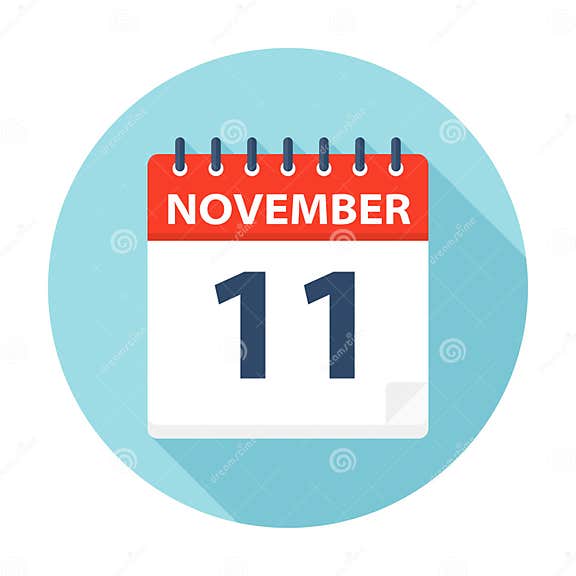 November 11 - Calendar Icon Stock Illustration - Illustration of round ...