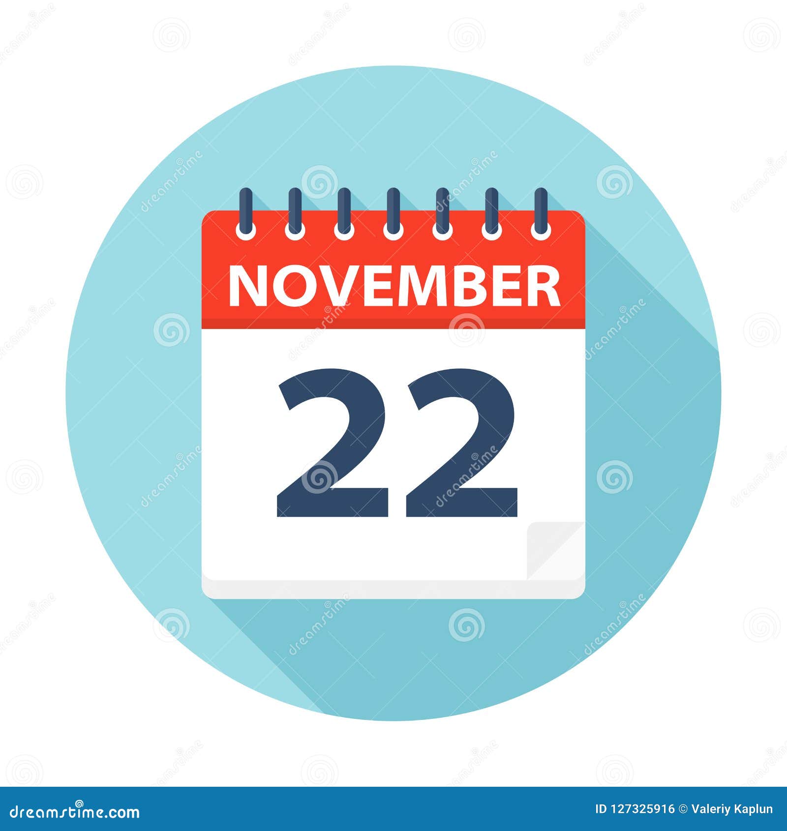 November 22 - Calendar Icon Stock Illustration - Illustration of paper ...