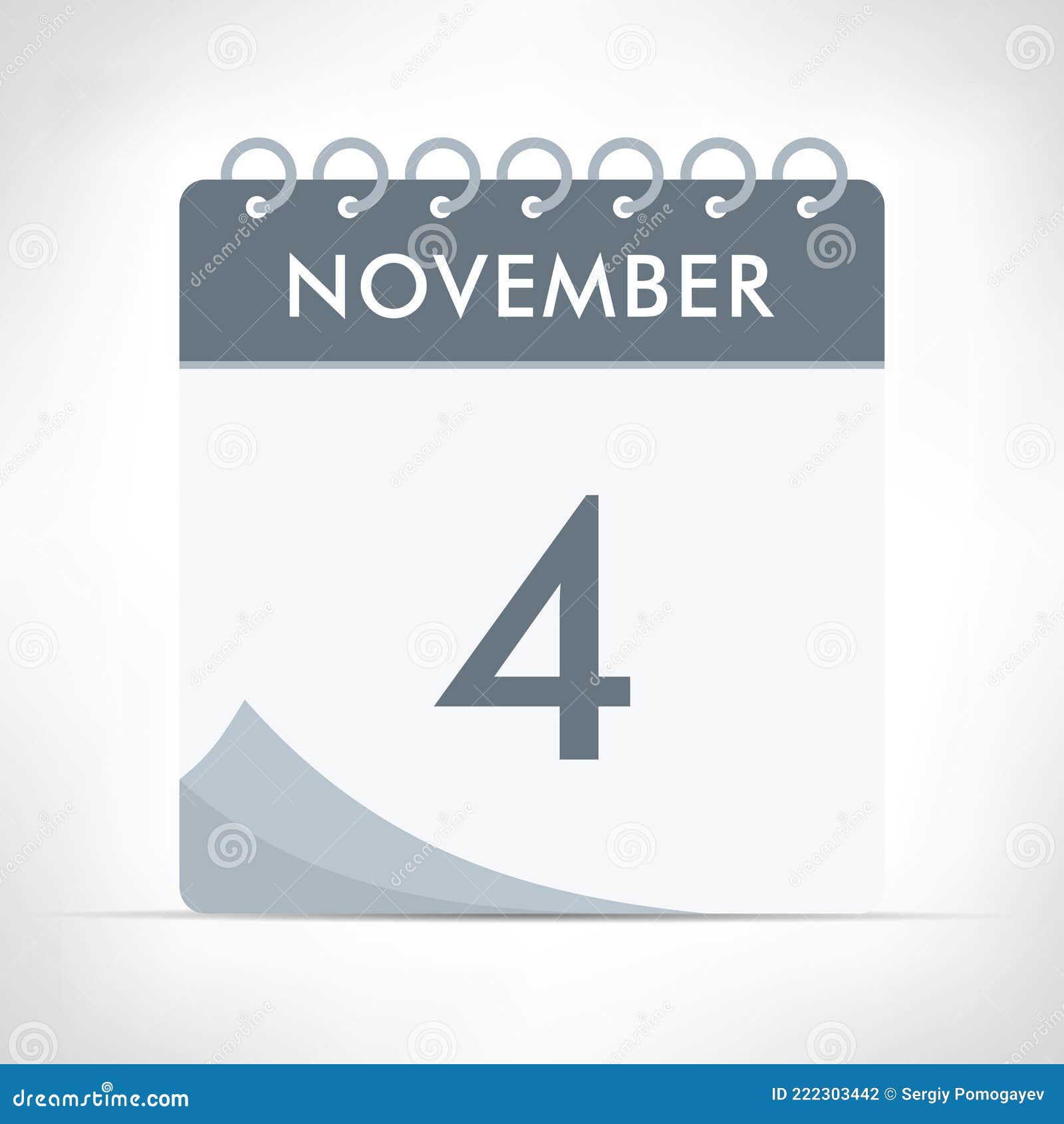 November 4 - Calendar Icon stock vector. Illustration of template ...