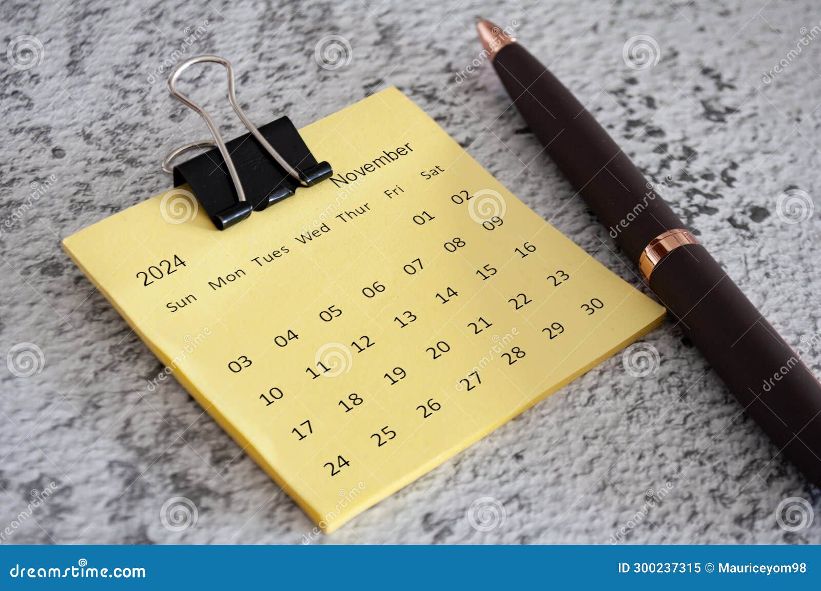 November 2024 Calendar on Sticky Notes. Calendar Concept. Stock Image ...