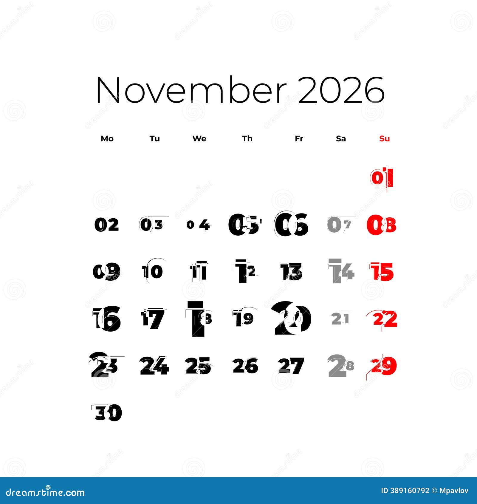 November 2026 Year Planner Template. Calendar 2026 Year. Corporate ...